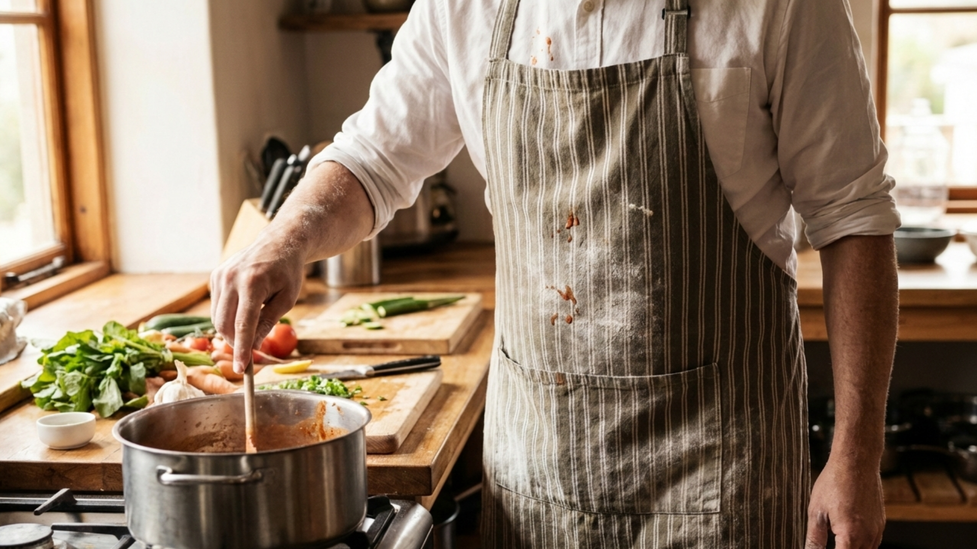 How Kitchen Aprons Keep Your Clothes Clean While Cooking – Loom Home ...